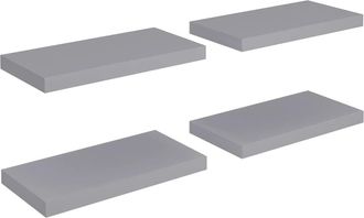 Generic Schwebendes Wandregal, 4 St&uuml;ck, MDF, Hochglanz-Wei&szlig;, Schwebendes Regal, 23/40/50/60/80/90/120 cm, Wandregal f&uuml;r Wohnzimmer/Arbeitszimmer/Bad/K&uuml;che (50