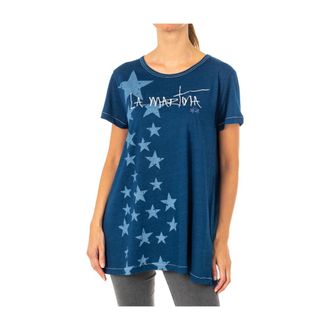 La Martina Kurz&auml;rmeliges T-Shirt mit originellem Design - - Tops - Damen - Blau - M