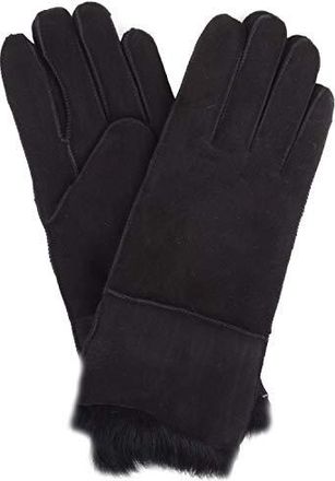 SNUGRUGS Gants dhiver confortables en peau de mouton véritable pour femme avec fourrure de mouton Toscana, Noir, Medium