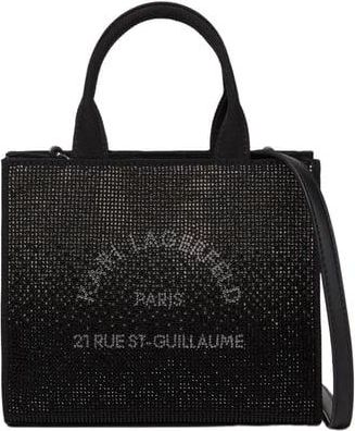 Karl Lagerfeld Sac K/RSG Square RH Deg Mini Tote &agrave; strass en coton m&eacute;lang&eacute;