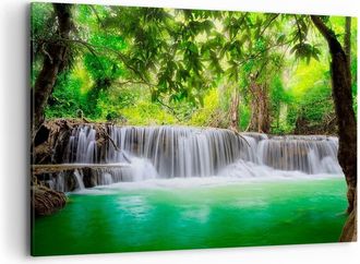 Arttor Wandbilder Dekoration Wohnzimmer Wasser Park Natur Landschaft Bilder auf Leinwand 120x80cm Leinwandbild Schlafzimmer Deko Wand Kunstdruck Art Groß XXL