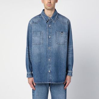 Valentino Blue denim shirt with V detail