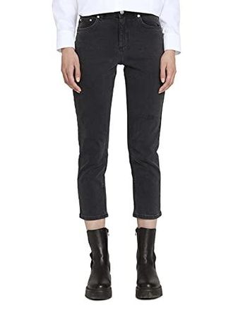 Tom Tailor Femme Jean Droit Kate En Coton Bio, Black Denim, 31W / 28L