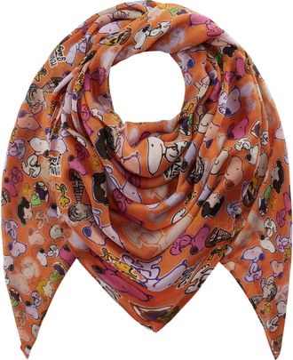 Codello Peanuts Halstuch Damen, 140x140cm, 100% Polyester, dünnes Tuch mit Peanuts Print