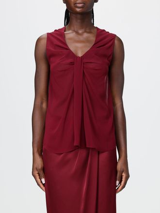 Hanita Blouse sans manches en polyester drap&eacute; avec encolure en V