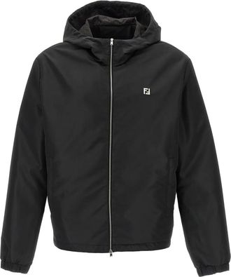 Fendi veste bomber à logo - Noir