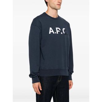 A.P.C. Logo Crew Neck Sweatshirt - Navy