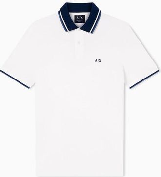 A|X Armani Exchange Schmal Geschnittenes Poloshirt Mit Kontrastkragen, Wei&szlig;