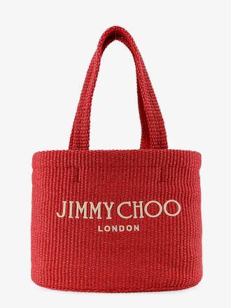 Jimmy Choo London Raffia shopping bag with lettering logo on the front - JIMMY CHOO - gender_Woman