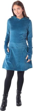 Purewonder Samtkleid Alternatives Kleid aus Samt mit Kapuze Nr. 137 Schwarz M Winterkleid