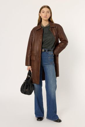 Gerard Darel Veste longue en cuir - MADYSON - Cigare