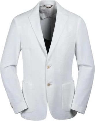 Moorer Homme, Vestes, Blanc, Taille: M Veste de loisirs &agrave; simple boutonnage