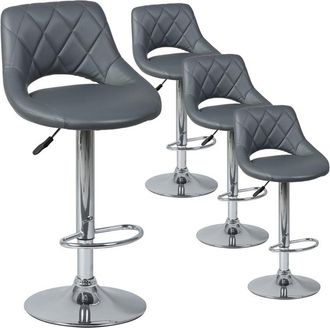 Altobuy HAMILTON - Lot de 4 Tabourets de Bar Gris