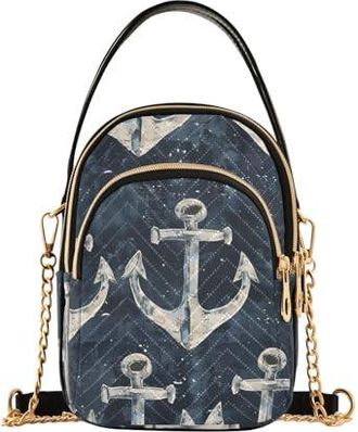 Mnsruu Sacs à bandoulière pour femme avec motif ancres, océan, nautique, sac à main, petit sac à bandoulière avec sangle réglable