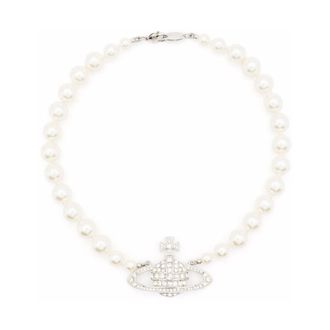 Vivienne Westwood One Row Pearl Choker - - Accessories - Damen - Grau - ONE SIZE