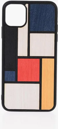 Wood'd Geometrical-Motif Wooden TABLE Iphone 11 Pro Max Hard Case size Unica