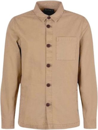 Barbour Homme, Chemises, Beige, Taille: M Surchemise en coton d&eacute;lav&eacute;