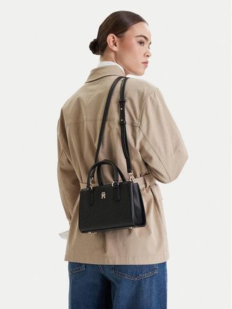 Tommy Hilfiger Handtasche Th Daily Mini Tote Mono AW0AW18416 Schwarz