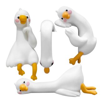 Generic Bilderrahmen - Computerbildschirm-Figur, 4 St&uuml;ck Tierstatuen, niedliche wei&szlig;e Displaydekoration, G&auml;nsestatue, gro&szlig;e Figuren | f&uuml;r den Ort