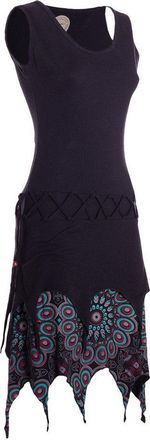vishes Zipfelkleid Damen &Auml;rmellos Bedruckt Kleid Flechtmuster Jersey Alternative Mode, Boho, Hippie, Ethno, Festival