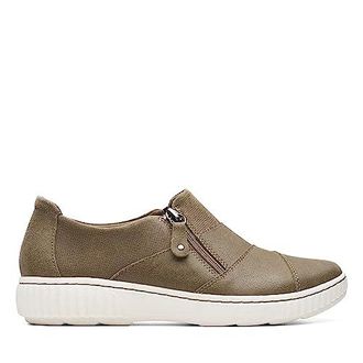 Clarks Femme Caroline Grace Tissu Oxford, Cuir suédé Vert Olive, 42 EU Large