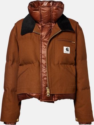 sacai X Carhartt Daunenjacke aus Baumwoll-Canvas
