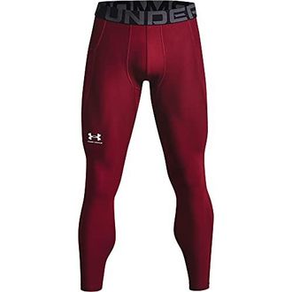 Under Armour Legging de Sport Long UA HG Armour pour Homme, Respirant et Moulant, Cardinal (625)/Blanc, XL