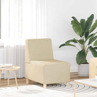 vidaXL Fauteuil sans accoudoirs cr&egrave;me 55 cm tissu Vidaxl