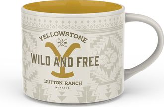 Zak designs Yellowstone Keramik-Kaffeetasse f&uuml;r hei&szlig;e Getr&auml;nke zu Hause, Sammlerst&uuml;ck, Andenken (425 ml, Dutton Ranch)