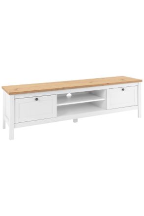 MID.YOU Mid.you Lowboard, Eiche, Metall, 1 F&auml;cher, 2 Schubladen, 160x45 cm, Wohnzimmer, Wohnw&auml;nde, Lowboards