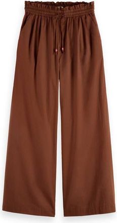 Scotch & Soda Damen Cotton Voile High-Rise Wide-Leg Pull On Casual Pants, Cold Brew, M / 30L EU