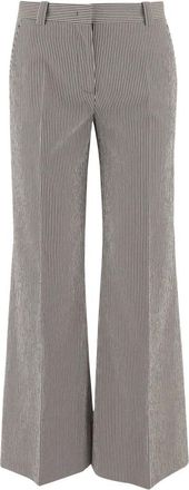 Ql2 Quelledue QL2 Quelledue, Femme, Pantalons, Brun, Taille: 38 FR Pantalon Ray&eacute; en M&eacute;lange de Coton Stretch
