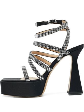 Mach & Mach Pre-owned Plateau-Sandalen mit Riemen - Schwarz