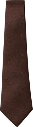 Michael Kors Cravate en soie &agrave; rayures logo - Homme - Accessoires - Brun - Taille: ONE Size