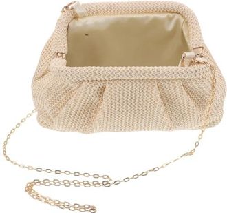 Supvox Pochette de Soir&eacute;e Tiss&eacute;e pour Femmes Paquet &agrave; Main Matelass&eacute; avec Cha&icirc;ne Amovible Couleur Blanc Cass&eacute; Taille Moyenne pour Mariages F&ecirc;tes et Occasions