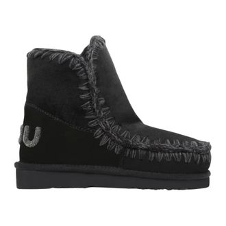 Mou Femme, Chaussures, Noir, Taille: 38 EU Bottes de Design Haut avec Logo Paillet&eacute;