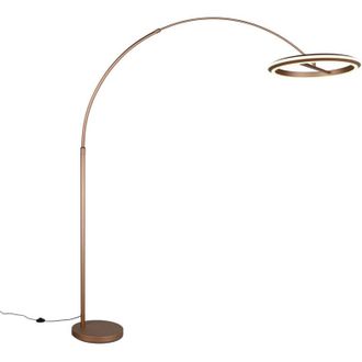 Trio Lampadaire design, Lampadaire arc &agrave; led AMADOR Marron en Metal, TRIO