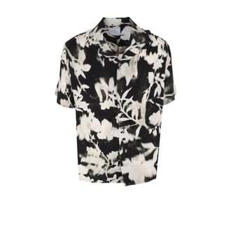 Ga&euml;lle Paris Homme, Chemises, Noir, Taille: M Chemise Florale &agrave; Manches Courtes