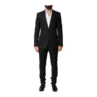 Dolce & Gabbana Brocade Single Breasted 2 Piece Suit - - Suits - Herren - Schwarzk - S