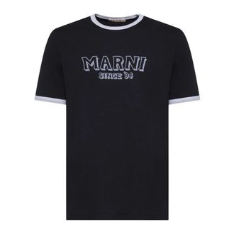 Marni T-Shirt mit Rundhalsausschnitt und Print - - Tops - Herren - Blau - M