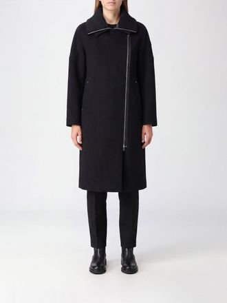 Moose Knuckles Manteau long crois&eacute; en laine m&eacute;lang&eacute;e &agrave; &eacute;paules tombantes