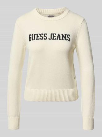 Guess Strickpullover mit Logo und Rundhalsausschnitt