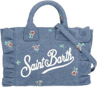 Saint Barth Femme, Sacs, Bleu, Taille: ONE Size Vanity Mini Volant Bag