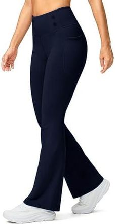 Generic Legging &eacute;vas&eacute; pour femme - Taille haute - Contr&ocirc;le du ventre - Avec poches - Push Up - Legging de compression - Yoga - Opaque - Lifting - Taille haute
