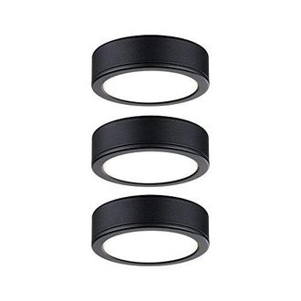 Paulmann 99990 kit éclairage de meubles LED Leaf rond incl. 3x3,5 watts éclairage de placard Noir plastique 2700 K