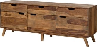 Massivmoebel24 Credenza Sheesham Naturale Sabbiato 180x40x65 (bxtxh) Montato Parzialmente Malm&ouml; 2 231