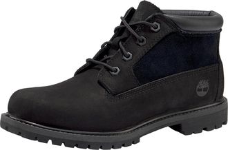 Timberland Damen Nellie Chukka Leather SDE Stiefeletten, schwarzes Nubukleder, 42 EU