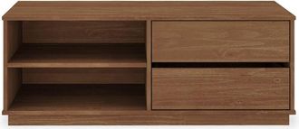 IDIMEX Meuble tv maite l 110 cm 2 tiroirs en bois massif - Coloris châtaignier