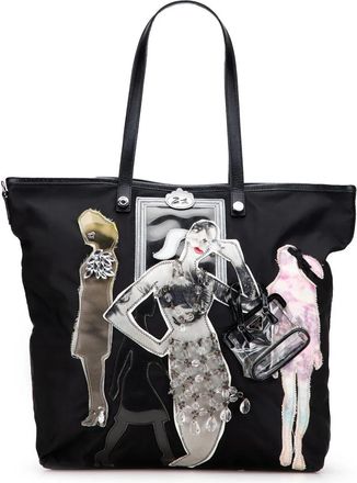 Prada Hobo Bags - Saffiano Trimmed Tessuto Robot Satchel - Gr. unisize - in Schwarz - für Damen