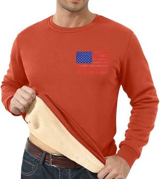 Generic Sweat-shirt en polaire pour homme - Manteau moelleux confortable pour homme - Printemps et automne hiver - Imprimé en 2D - Drapeau national rétro - Te
